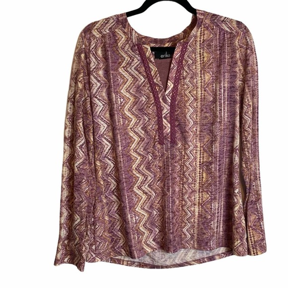 Erika | Tops | Erika Womens Light Purple Boho Patterned Top | Poshmark